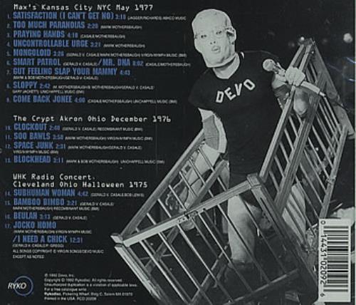Devo Live: The Mongoloid Years US CD album (CDLP) (351714)