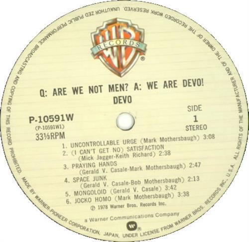 Devo Q: Are We Not Men? A: We Are Devo! Japanese vinyl LP album (LP record) (424360)