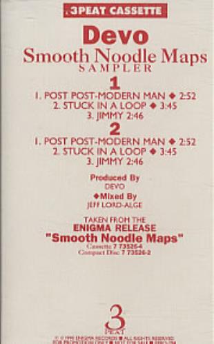 Devo Smooth Noodle Maps Sampler US Promo cassette single (311915)