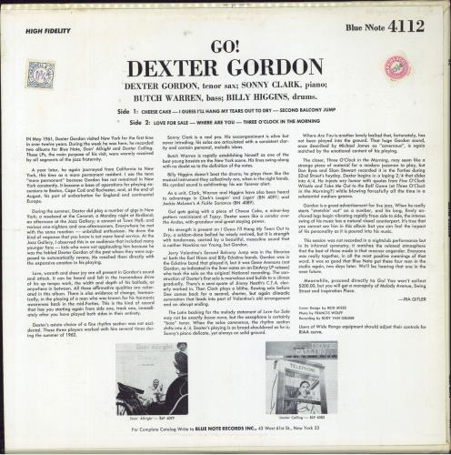 Dexter Gordon Go! - 1st - NY US vinyl LP album (LP record) (651391)