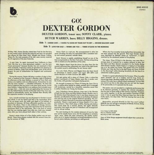 Dexter Gordon Go - 'b' Label UK vinyl LP album (LP record) (789372)