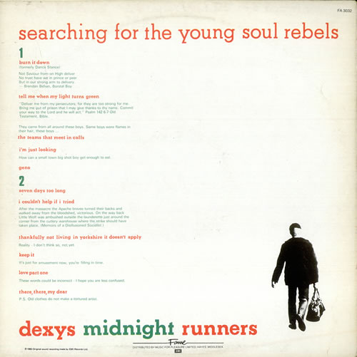 Dexys Midnight Runners Searching For The Young Soul Rebels UK vinyl LP ...