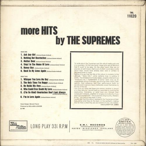 Diana Ross & The Supremes More Hits By The Supremes UK vinyl LP album ...