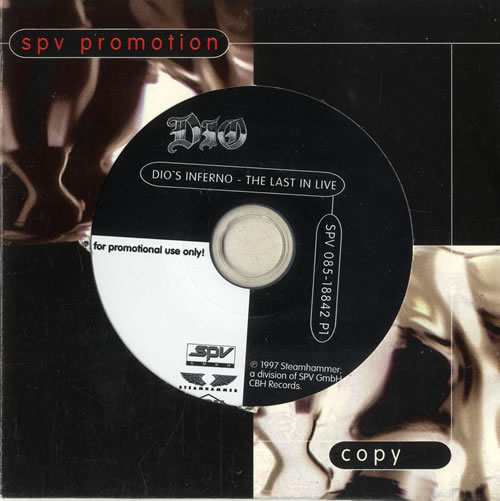Dio Dio's Inferno - The Last In Live German Promo CD album (CDLP) (108606)