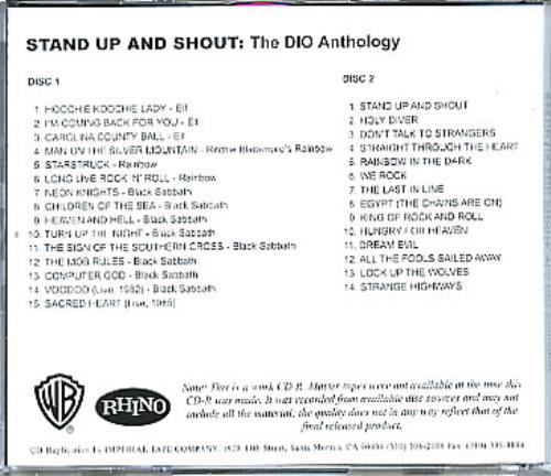 Dio Stand Up And Shout: The Dio Anthology US Promo CD-R acetate (284202)