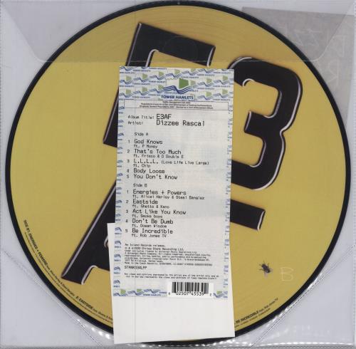 Dizzee Rascal E3AF UK picture disc LP (vinyl picture disc album) (784815)