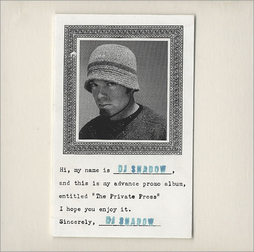DJ Shadow The Private Press US Promo CD album (CDLP) (460262)