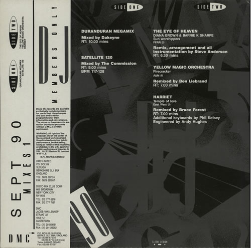 DMC September 90 Mixes 1 UK Promo vinyl LP album (LP record) (15398)