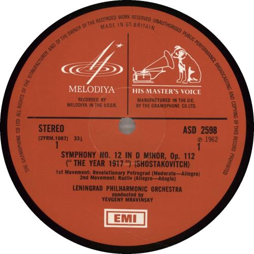 Dmitri Shostakovich Symphony No. 12 'The Year 1917' / The Sun Shines Over Our Motherland UK ...