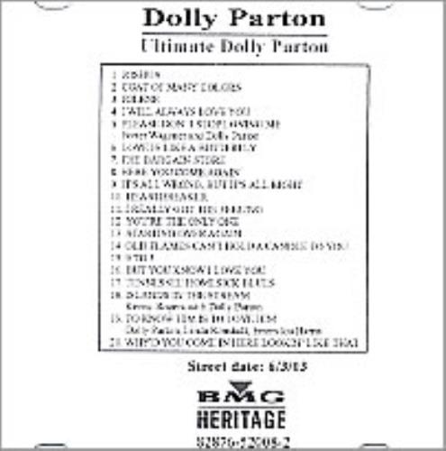 Dolly Parton Ultimate Dolly Parton US Promo CD-R acetate (251360)