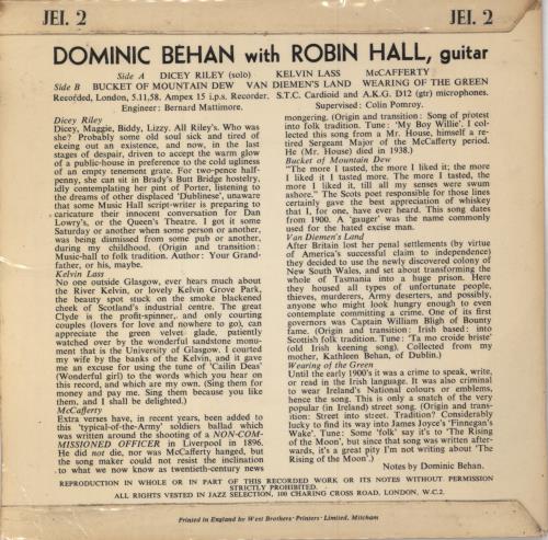 Dominic Behan McCafferty UK 7" vinyl single (7 inch record / 45) (797531)