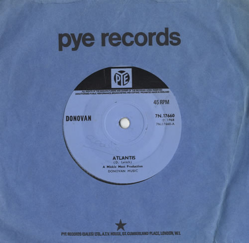 Donovan Atlantis - Solid Centre UK 7" vinyl single (7 inch record / 45 ...