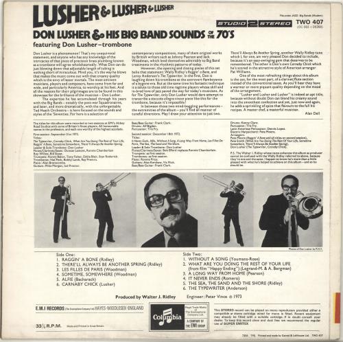 Don Lusher Lusher & Lusher & Lusher UK vinyl LP album (LP record) (691072)