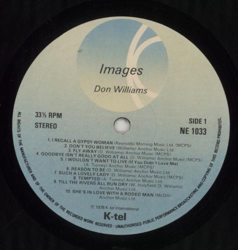 Don Williams Images UK vinyl LP album (LP record) (449236)