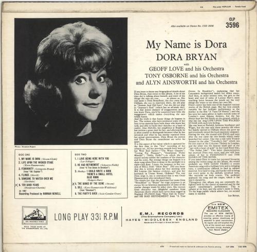 Dora Bryan My Name Is Dora - Factory Sample UK vinyl LP album (LP ...