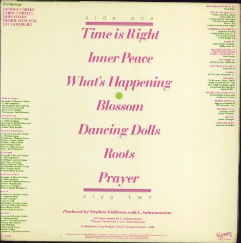 Dr. L. Subramaniam Blossom US vinyl LP album (LP record) (778093)