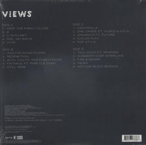 Drake Views - Sealed UK 2-LP vinyl record set (Double LP Album) (754958)