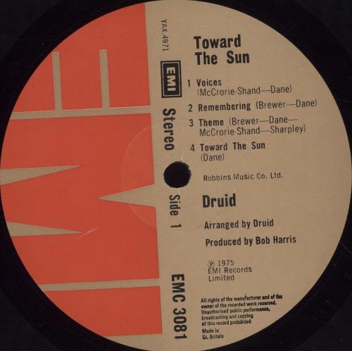 Druid Toward The Sun UK vinyl LP album (LP record) (337567)