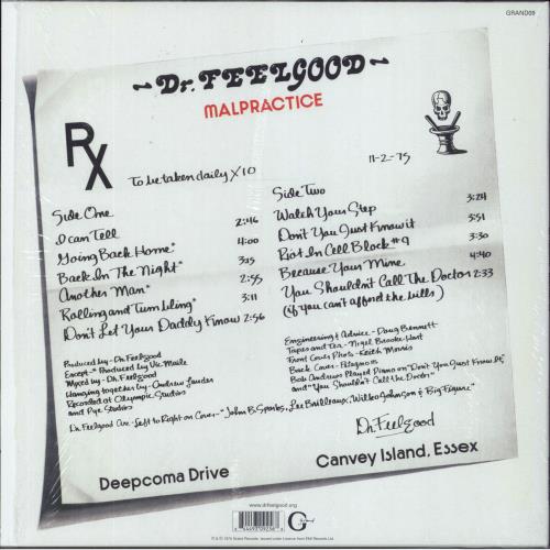 Dr Feelgood Malpractice UK vinyl LP album (LP record) (806736)