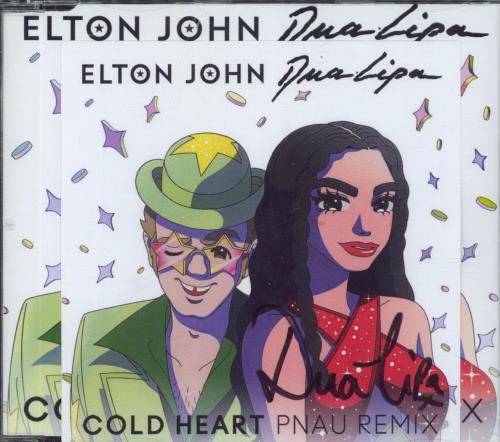 Dua Lipa Cold Heart (PNAU Remix) - Autographed UK CD single (CD5 / 5 ...