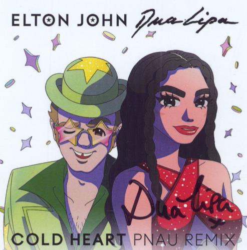 Dua Lipa Cold Heart (PNAU Remix) - Autographed UK CD single (CD5 / 5 ...