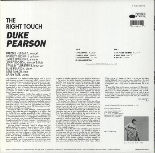 Duke Pearson The Right Touch - shrink US vinyl LP album (LP record) (810374)