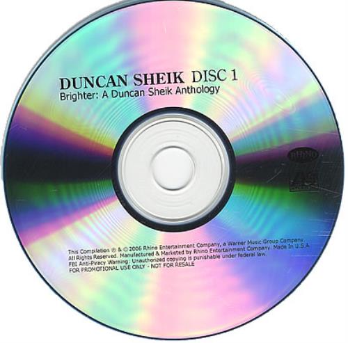 Duncan Sheik Brighter/Later: A Duncan Sheik Anthology US CD-R acetate ...