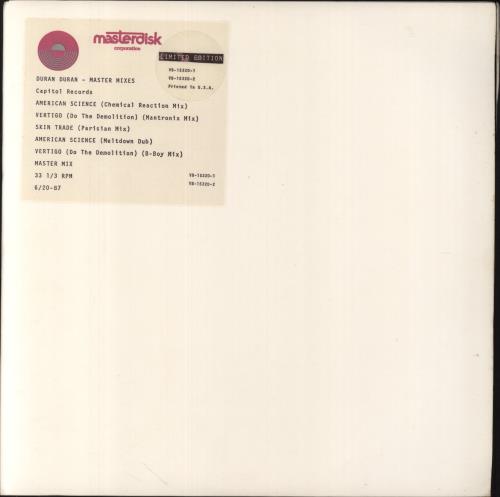 Duran Duran Master Mixes US 12" vinyl single (12 inch record / Maxi ...
