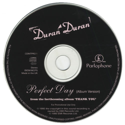 Duran Duran Perfect Day UK Promo CD single (CD5 / 5") (46015)
