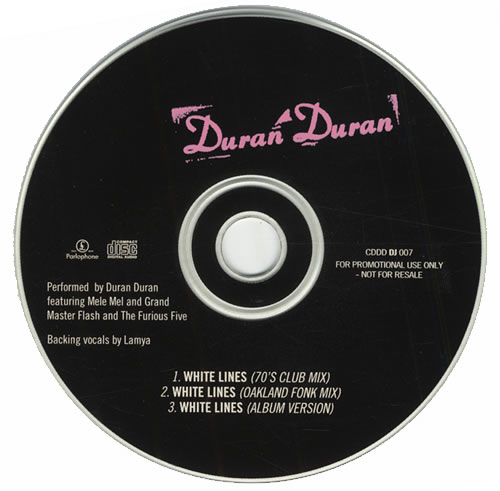 Duran Duran White Lines UK Promo CD single (CD5 / 5") (39213)