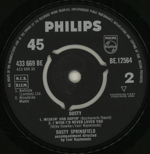 Dusty Springfield Dusty EP UK 7" vinyl single (7 inch record / 45) (208982)