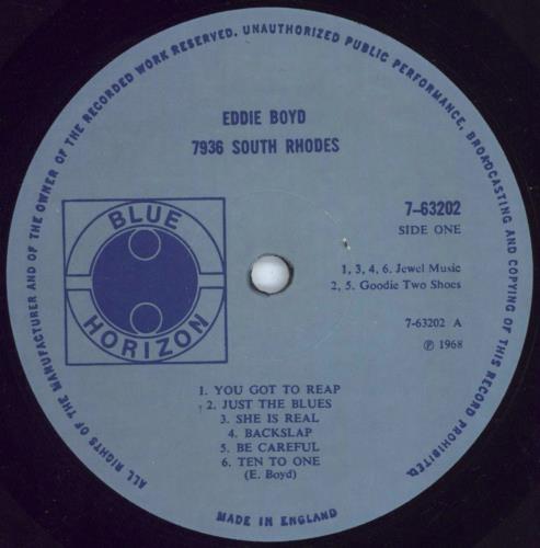 Eddie Boyd 7936 So. Rhodes - EX UK vinyl LP album (LP record) (814407)