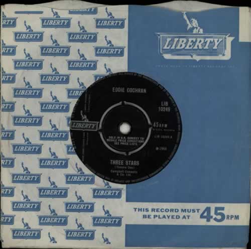 Eddie Cochran Three Stars UK 7" vinyl single (7 inch record / 45) (572074)