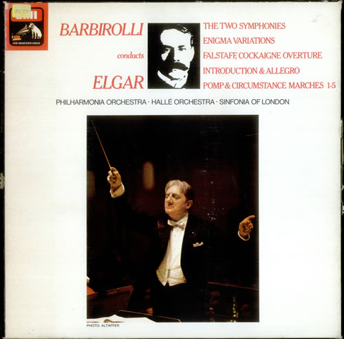 Edward Elgar Barbirolli conducts Elgar UK 4-LP vinyl album record set ...