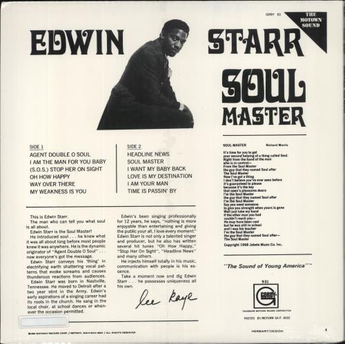 Edwin Starr Soul Master US vinyl LP album (LP record) (809235)
