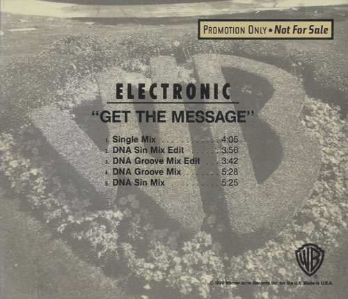 Electronic Get The Message US Promo CD single (CD5 / 5") (2206)