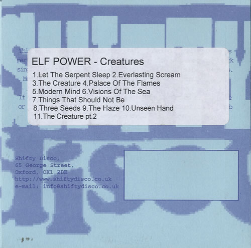 Elf Power Creatures UK Promo CD album (CDLP) (587866)