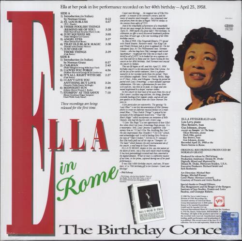 Ella Fitzgerald Ella In Rome - The Birthday Concert - 180gm Vinyl ...