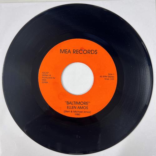 Ellen Amos Baltimore US 7" vinyl single (7 inch record / 45) (134580)
