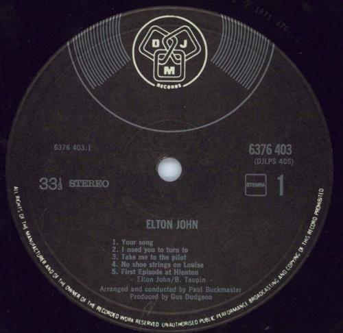 Elton John Elton John Dutch vinyl LP album (LP record) (798468)
