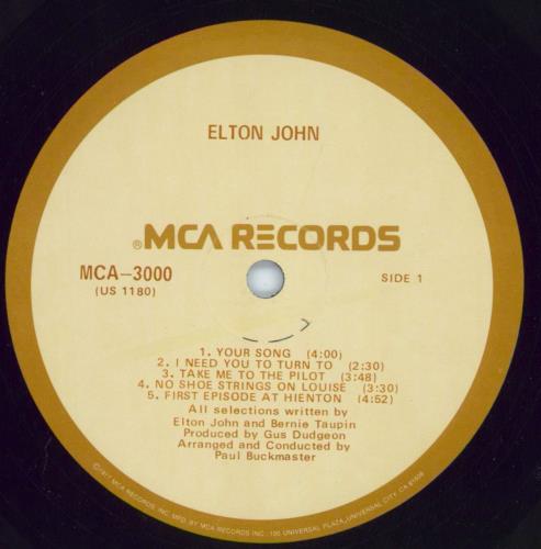Elton John Elton John US vinyl LP album (LP record) (799833)