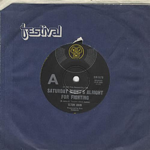 Elton John Saturday Night's Alright For Fighting Australian 7" vinyl ...
