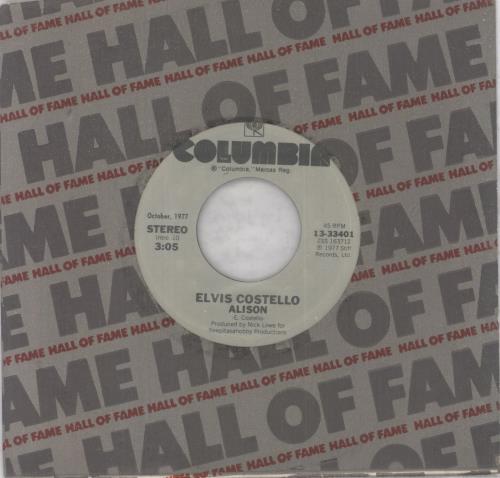 Elvis Costello Alison US 7" vinyl single (7 inch record / 45) (824630)