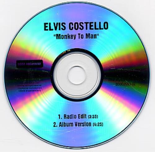 Elvis Costello Monkey To Man US Promo CD-R acetate (320380)
