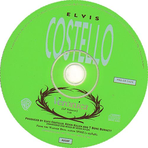 Elvis Costello Veronica US Promo CD single (CD5 / 5") (49502)