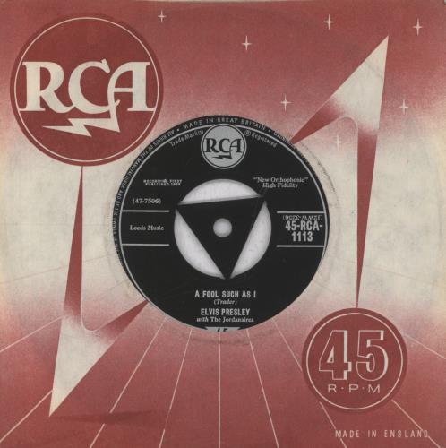 Elvis Presley A Fool Such As I - 1st - EX UK 7" vinyl single (7 inch ...