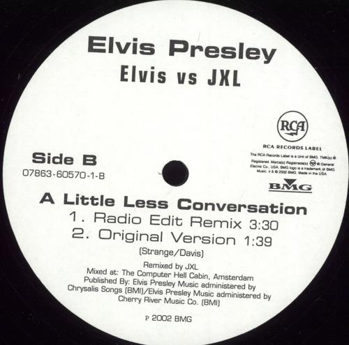 Elvis Presley A Little Less Conversation US Promo 12" vinyl single (12 ...