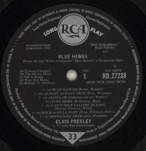 Elvis Presley Blue Hawaii - 1st - EX UK vinyl LP album (LP record) (729718)