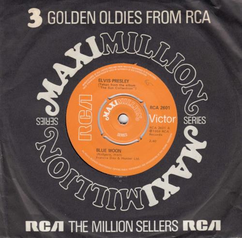 Elvis Presley Blue Moon UK 7" vinyl single (7 inch record / 45) (414137)