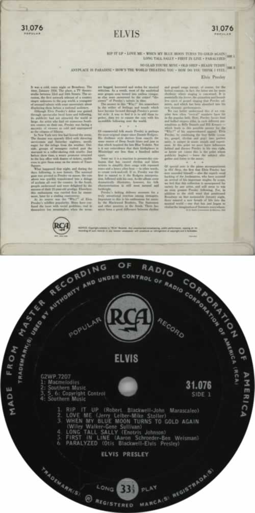 Elvis Presley Elvis - Silver Spot South African vinyl LP album (LP ...